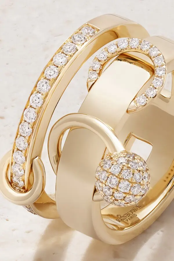 RAINBOW K Double Piercing 14-karat Diamond Ring