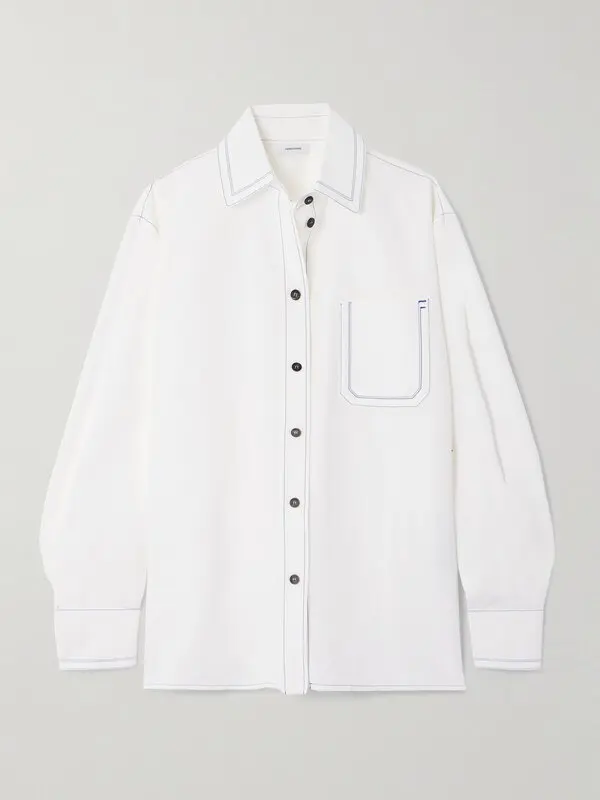 FERRAGAMO Topstitched Poplin Shirt