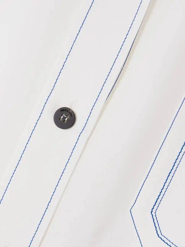 FERRAGAMO Topstitched Poplin Shirt