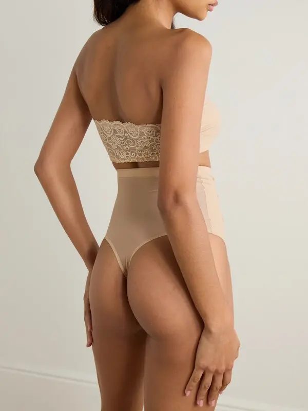 Commando Luxe Control Stretch Mesh-trimmed Tech-jersey Thong