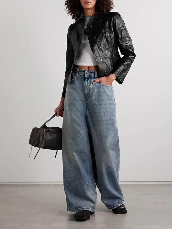 Acne Studios Distressed Leather Jacket