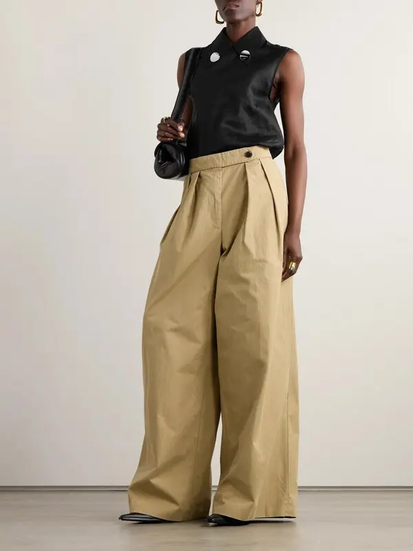 JIL SANDER Sleeveless Cotton-voile Top - Black