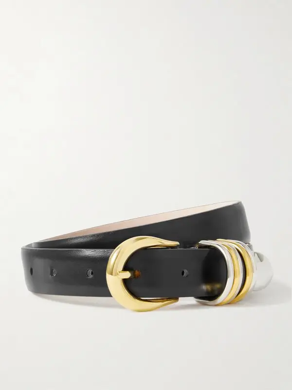 DEHANCHE Hollyhock Embellished Leather Belt - Black