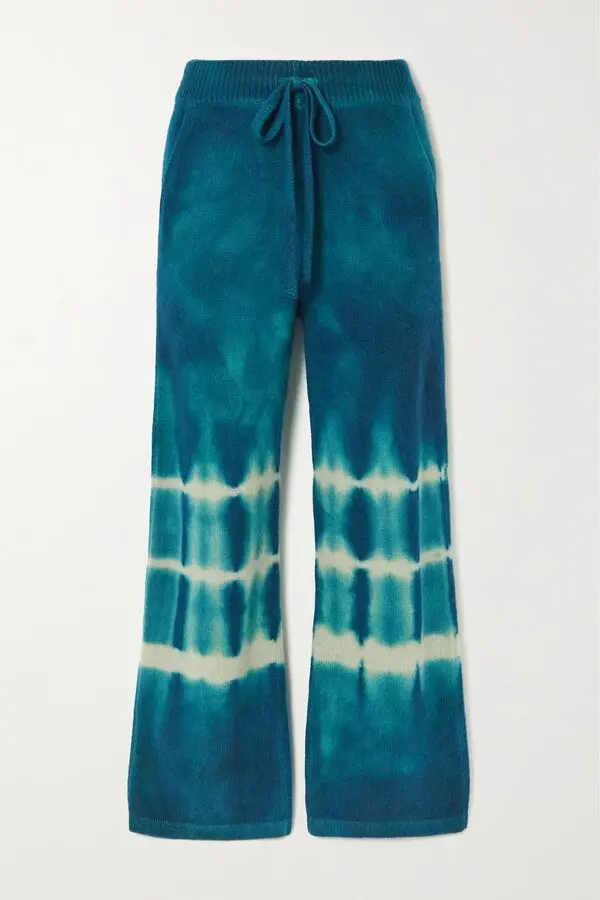 THE ELDER STATESMAN Tie-dye Cashmere Wide-leg Trousers