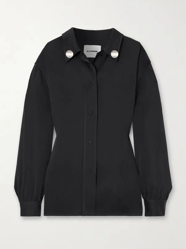 JIL SANDER Embellished Satin-crepe Shirt