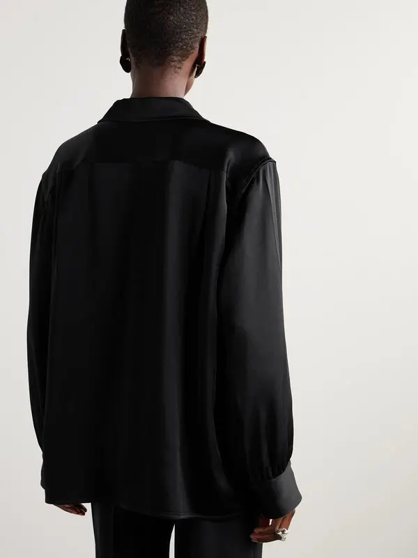 JIL SANDER Embellished Satin-crepe Shirt