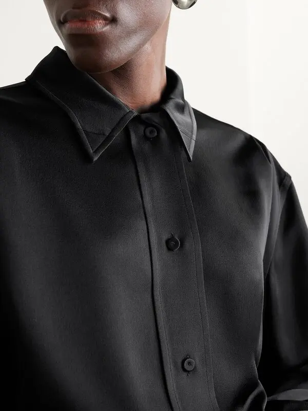 JIL SANDER Embellished Satin-crepe Shirt