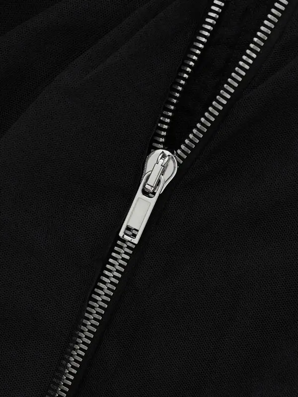 Rick Owens Gathered Mesh Bomber Jacket