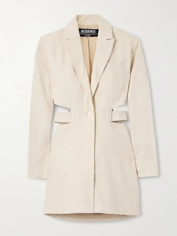 Jacquemus Bari Cutout Woven Mini Dress