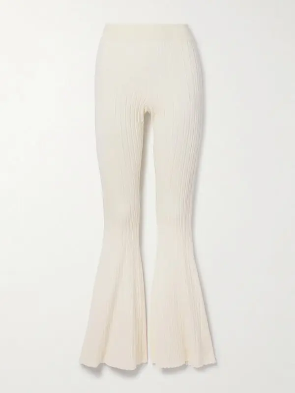 Stella McCartney Ribbed-knit Flared Pants