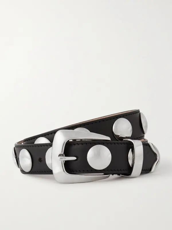 Khaite The Benny Studded Leather Belt - Black