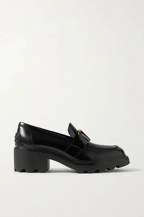 TOD'S Embellished Leather Loafers