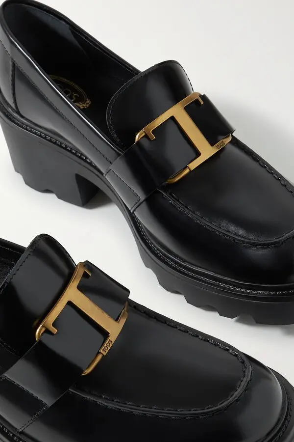 TOD'S Embellished Leather Loafers