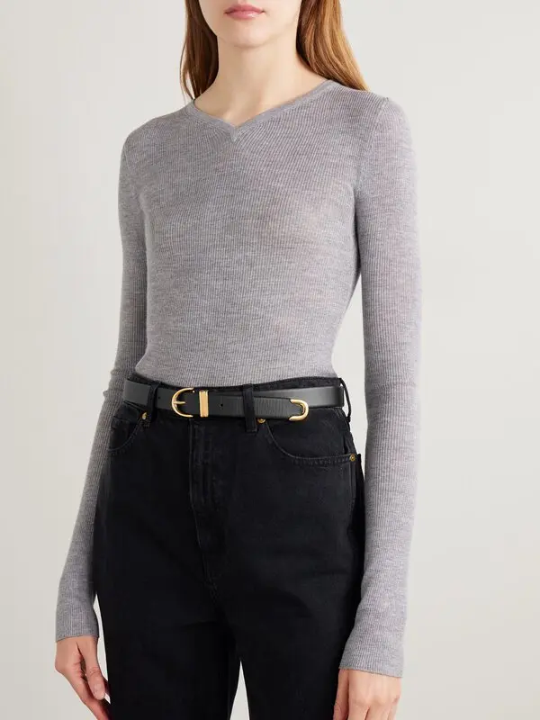 Khaite Bambi Leather Belt - Black