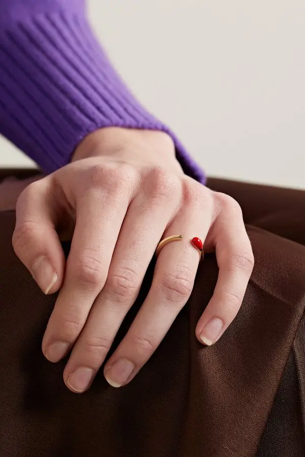 Alison Lou Match Stack 14-karat Gold And Enamel Ring