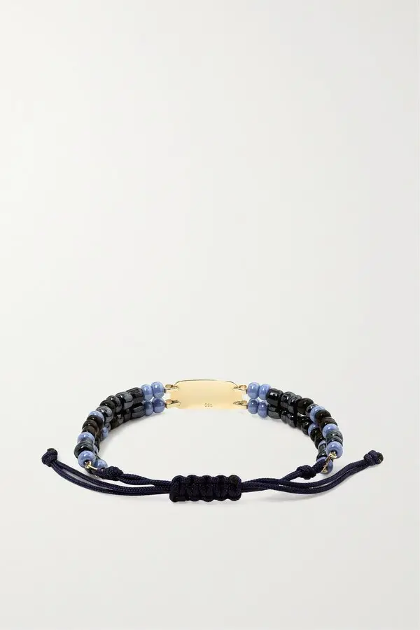 DIANE KORDAS Double Strand 18-karat Gold Beaded Bracelet