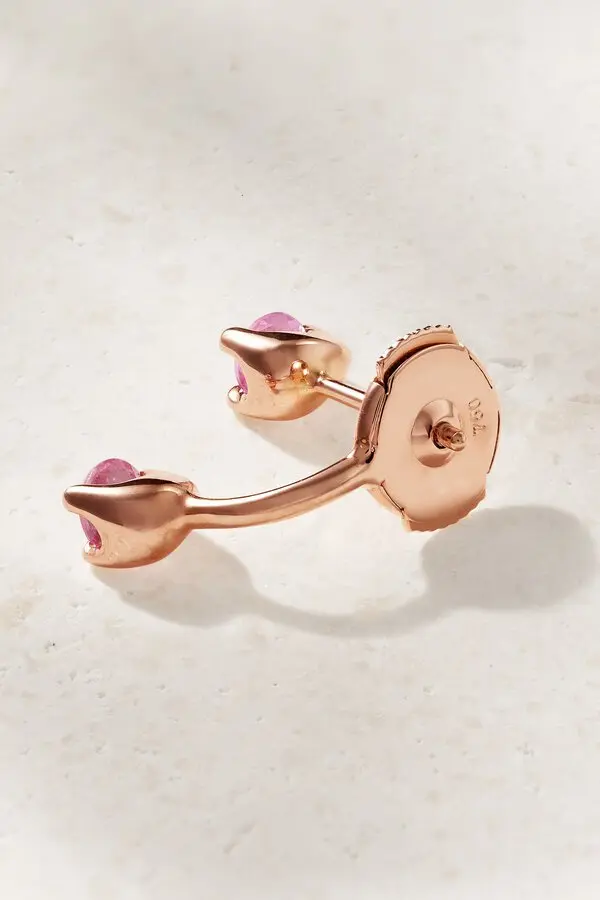 ANITA KO Orbit 18-karat Rose Gold Sapphire Earring