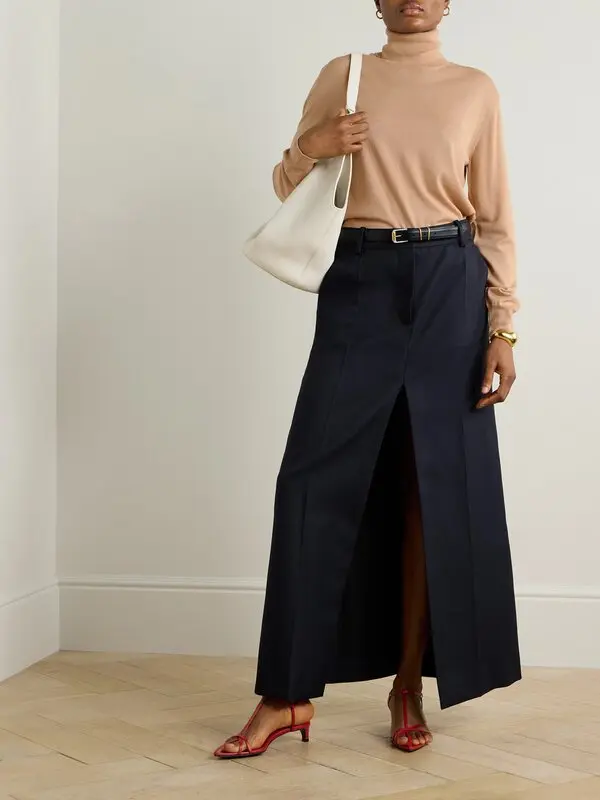 JIL SANDER Wool Turtleneck Sweater - Brown