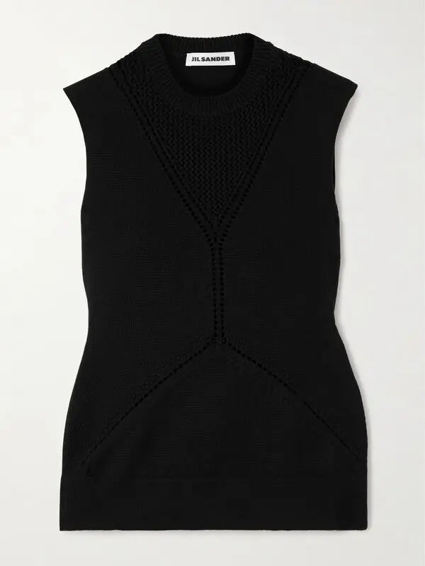 JIL SANDER Pointelle-knit Top