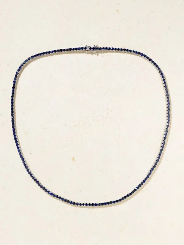 ROXANNE FIRST 14-karat White Sapphire Tennis Necklace - Gold