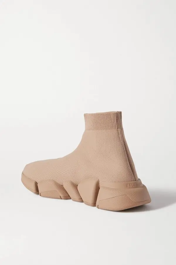 Balenciaga Speed 2.0 Stretch-knit High-top Sneakers - Neutrals