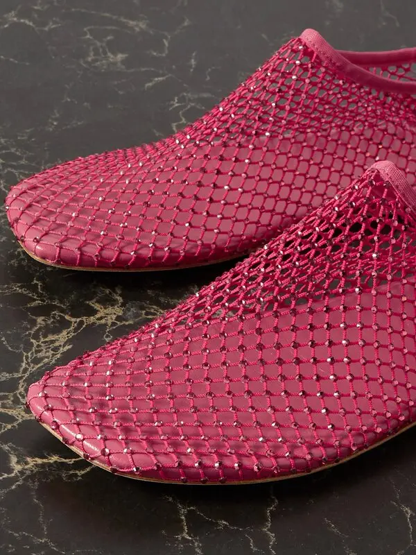 Christopher Esber Minette Crystal-embellished Ballet Flats - Pink