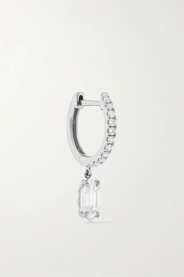 ANITA KO Huggies 18-karat Diamond Single Earring - Silver