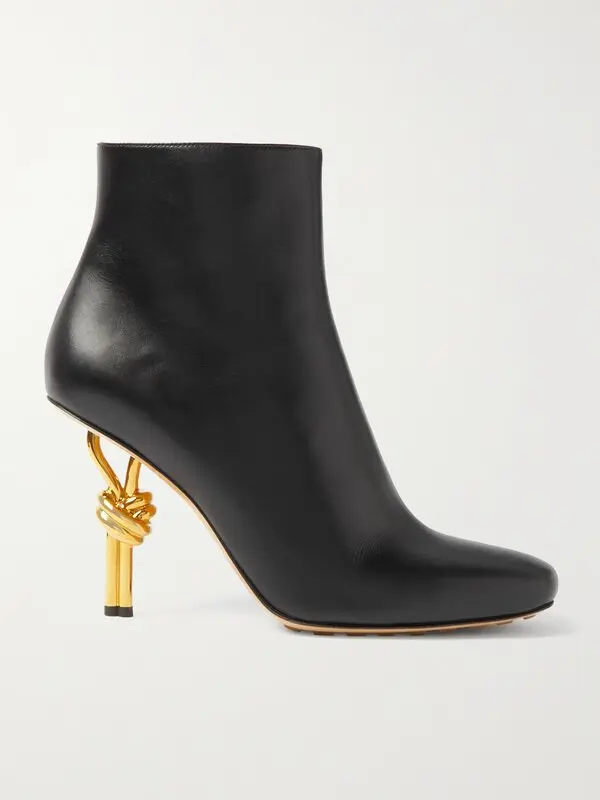 Bottega Veneta Knot Leather Ankle Boots