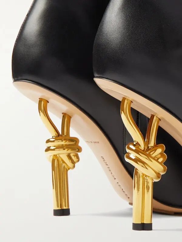 Bottega Veneta Knot Leather Ankle Boots
