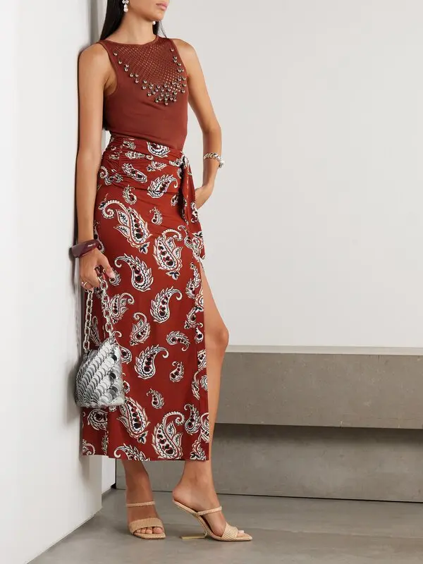 Rabanne Bead-embellished Open-knit Tank