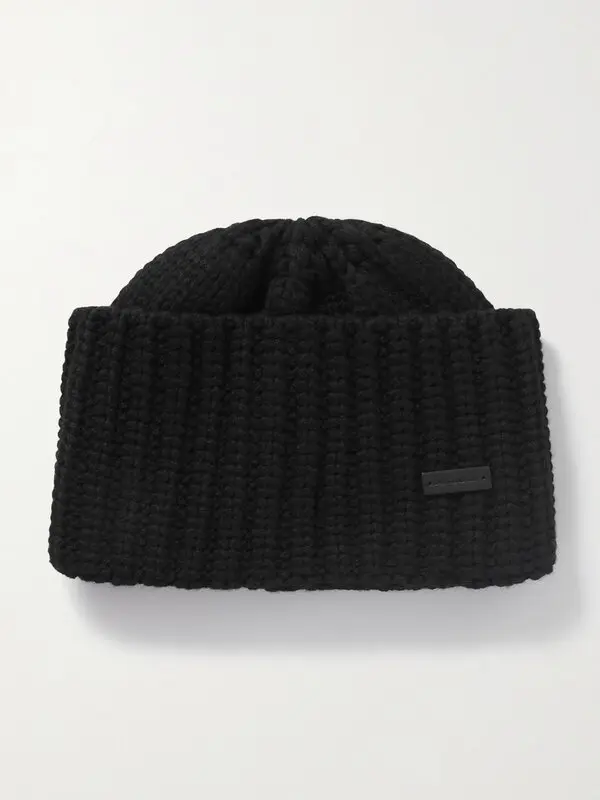 Saint Laurent Ribbed Cashmere Beanie - Black