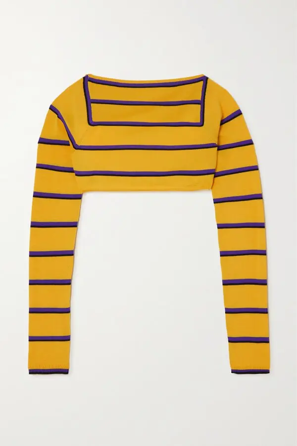 Emilio Pucci Striped Wool Cropped Sweater