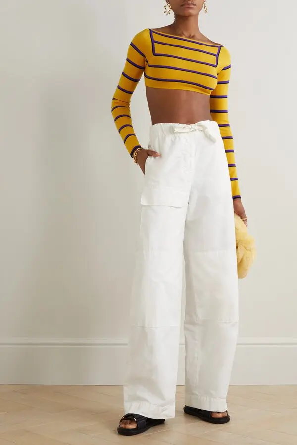 Emilio Pucci Striped Wool Cropped Sweater