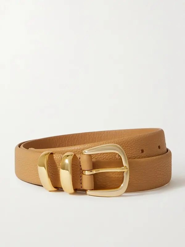 Anderson's Textured-leather Waist Belt - Neutrals