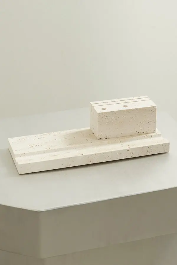 RÓHE Travertine Desk Organizer