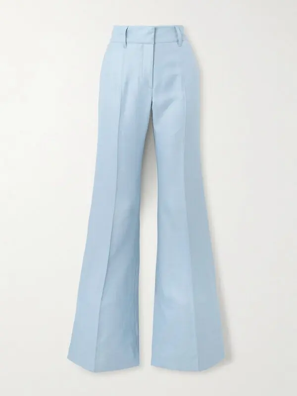 Gabriela Hearst Rhein Silk And Wool-blend Flared Trousers