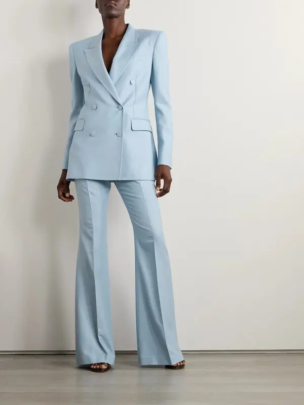 Gabriela Hearst Rhein Silk And Wool-blend Flared Trousers