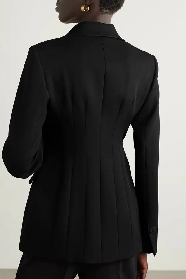 Another Tomorrow Double-breasted Wool-blend Twill Blazer