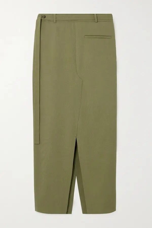RÓHE Belted Wool Maxi Skirt