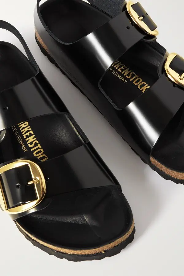 BIRKENSTOCK Milano Glossed-leather Slingback Sandals