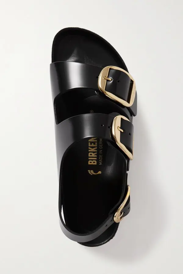 BIRKENSTOCK Milano Glossed-leather Slingback Sandals
