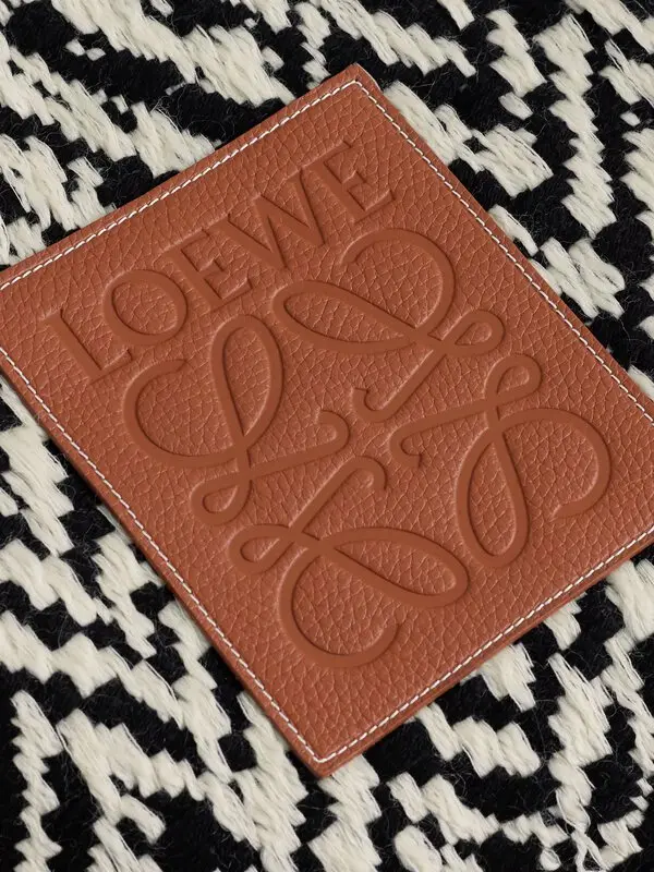 Loewe Leather-trimmed Fringed Herringbone Wool-blend Blanket