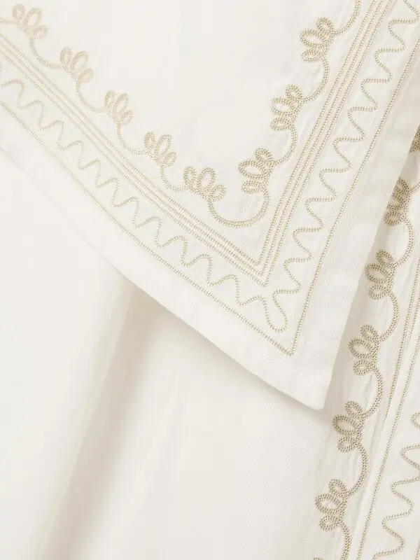 Rabanne Embroidered Layered Twill Midi Dress