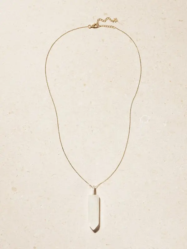 Mateo 14-karat Quartz And Diamond Pendant Necklace - Gold