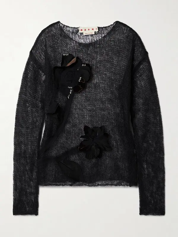 Marni Appliquéd Mohair-blend Sweater