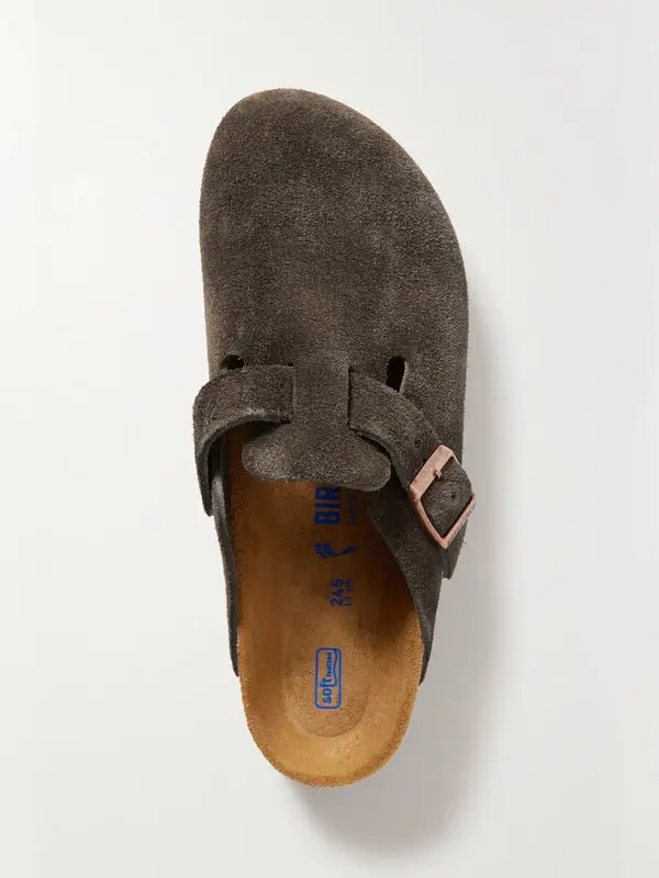 BIRKENSTOCK Boston Suede Clogs - Brown