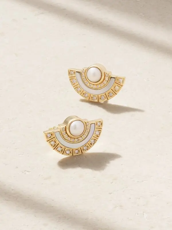 Sorellina Alba 18-karat Diamond And Pearl Earrings - Gold