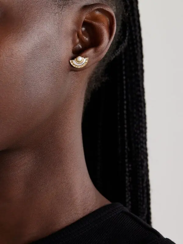 Sorellina Alba 18-karat Diamond And Pearl Earrings