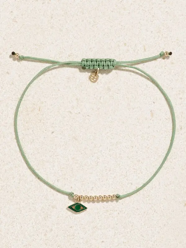 SYDNEY EVAN Evil Eye Cord Bracelet - Gold