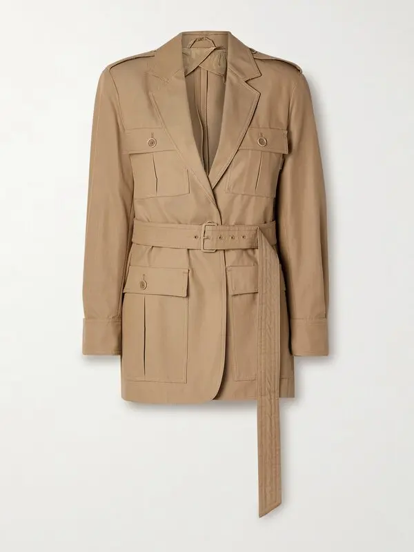 Max Mara Pacos Belted Cotton-canvas Jacket